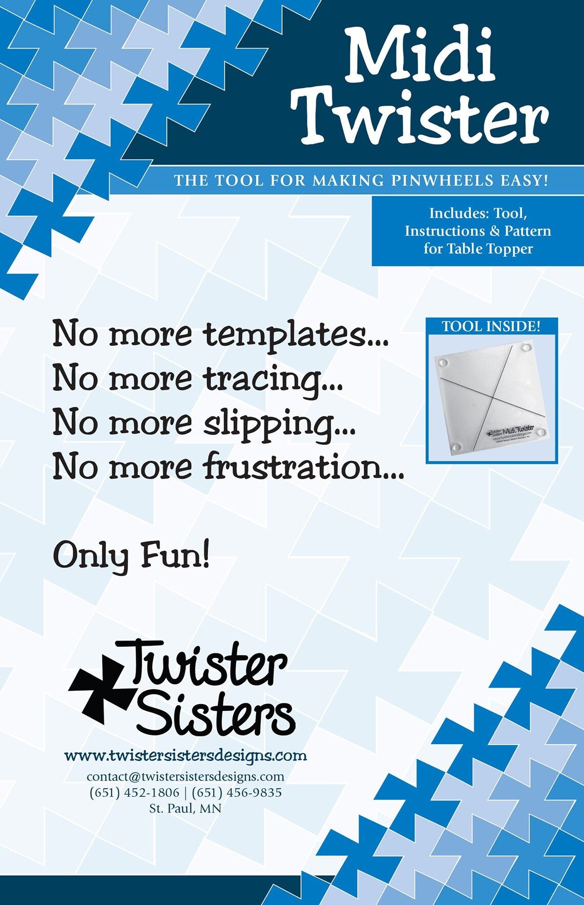 Midi Twister Pinwheel Tool, Acrylic Template From Twister Sisters ...