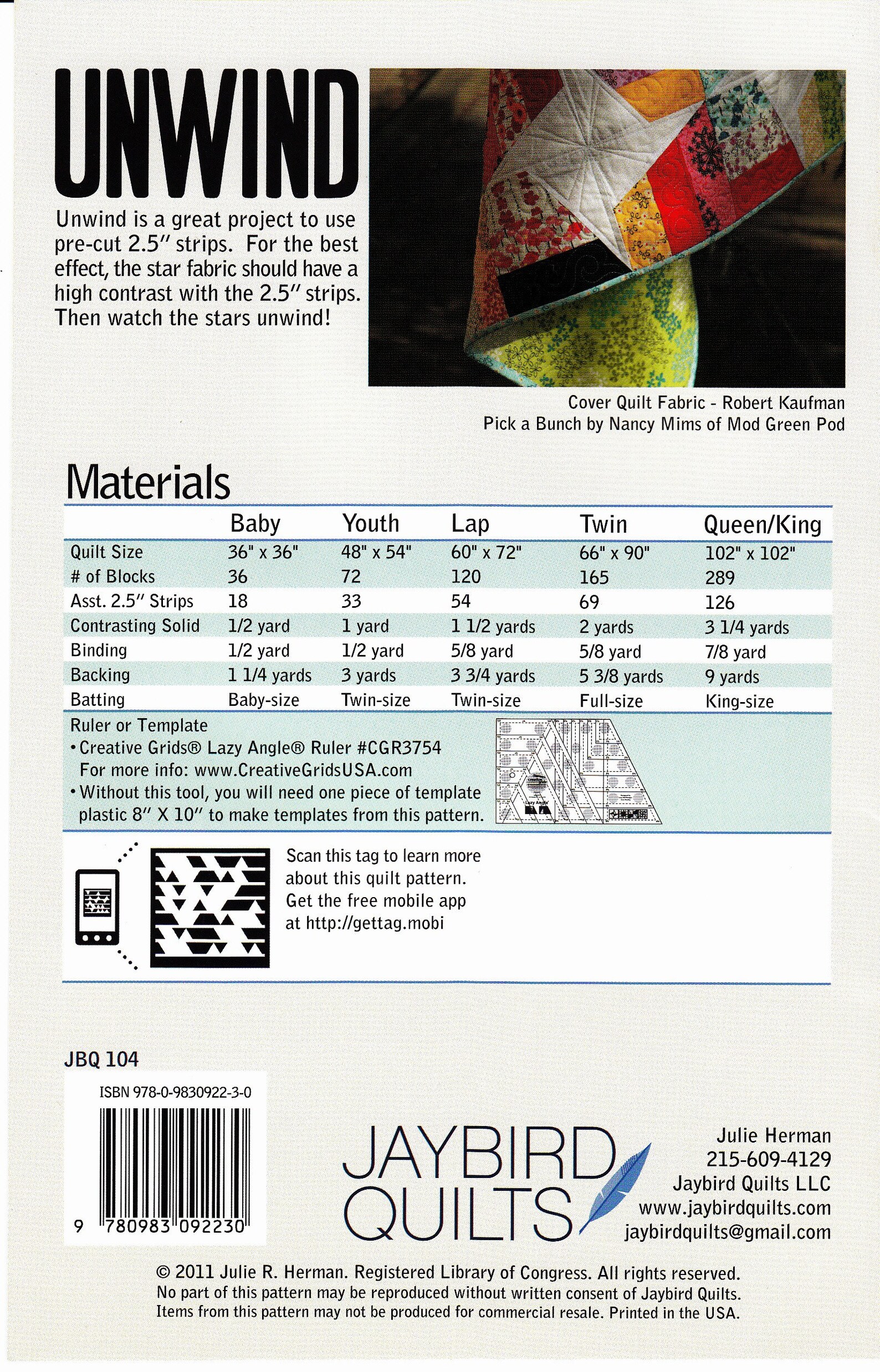 Unwind Pieced Quilt Quilting Pattern From Jaybird Quilts BRAND - Etsy