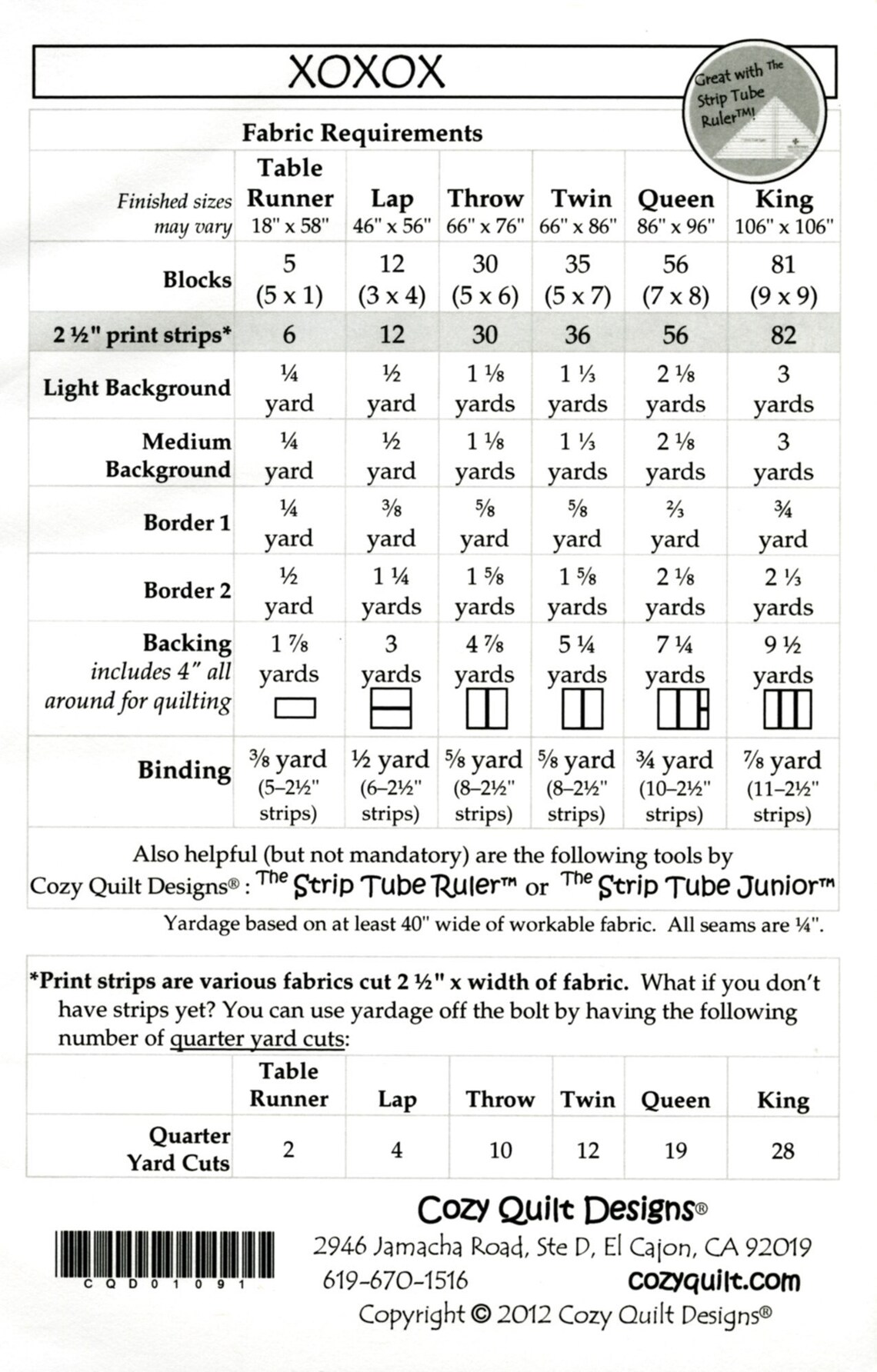 XOXOX Quilt Quilting Pattern, A Cozy Strip Club Pattern for 2 1/2 ...