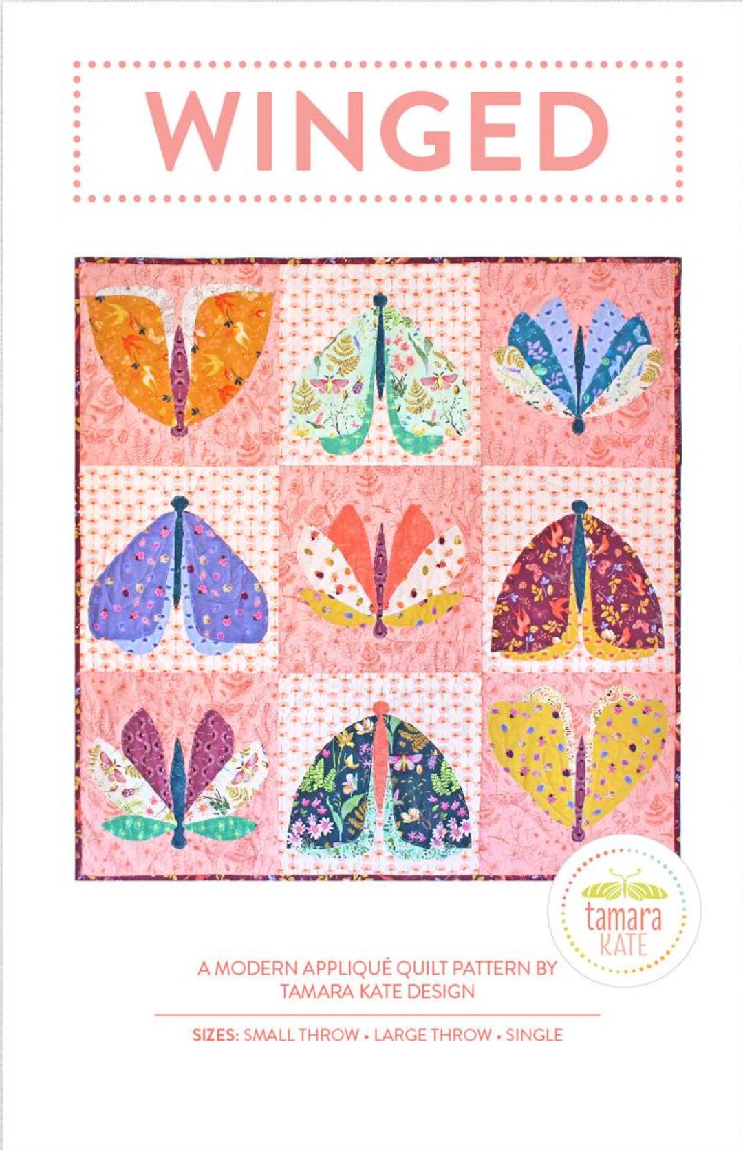 Winged Quilt Quilting Pattern, From Tamara Kate Designs BRAND NEW ...