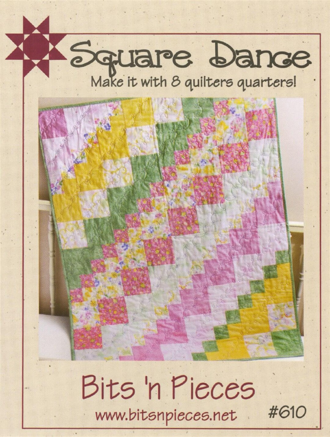 Square Dance Quilt Quilting Pattern, From Bits 'N Pieces BRAND NEW ...