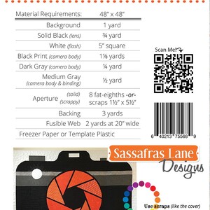 Focus Freeway Camera Quilt Quilting Pattern by Sassafras Lane Designs ...