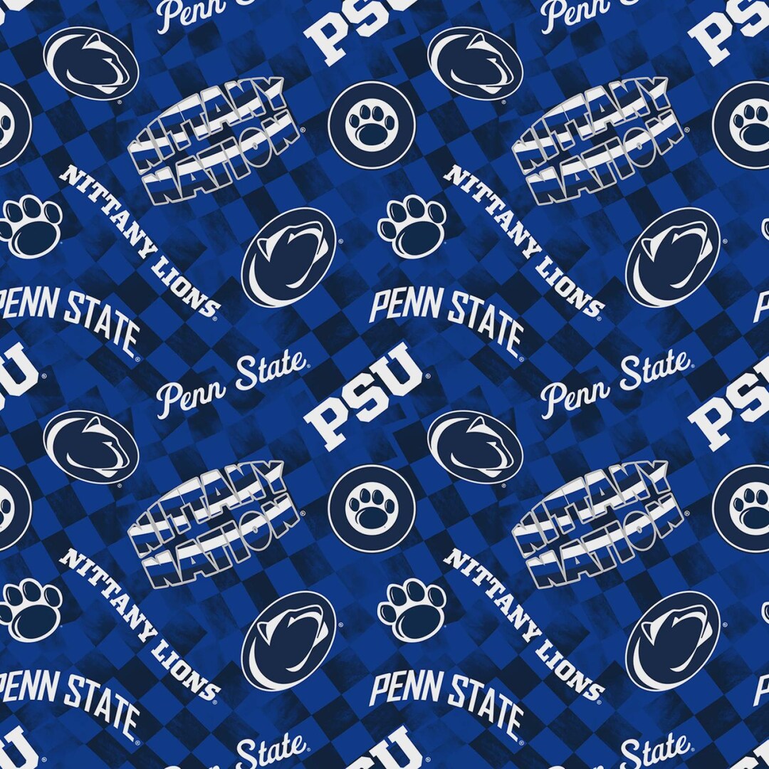 NCAA Penn State University Nittany Lions Check Allover Woven Cotton ...