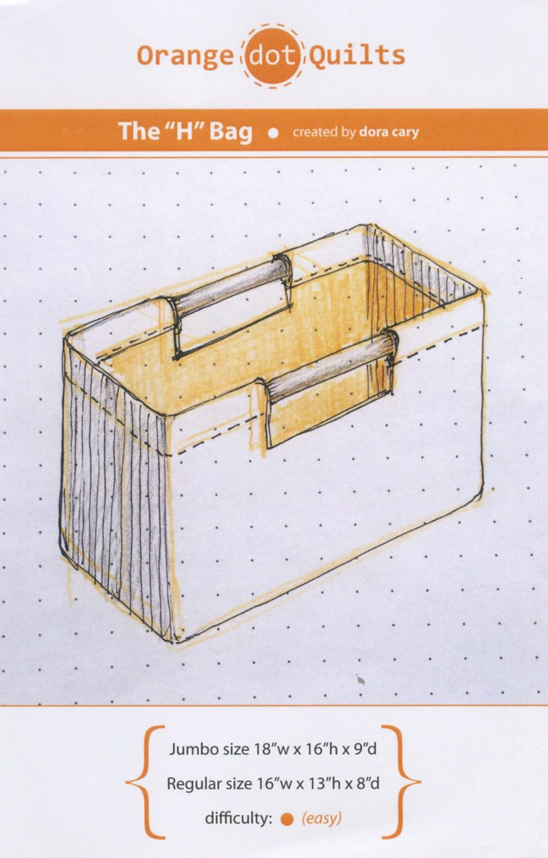 The H Bag Sewing Pattern, From Orange Dot Quilts BRAND NEW, Please See ...