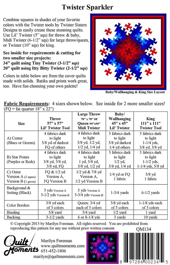 Twister Sparkler Quilt Pattern