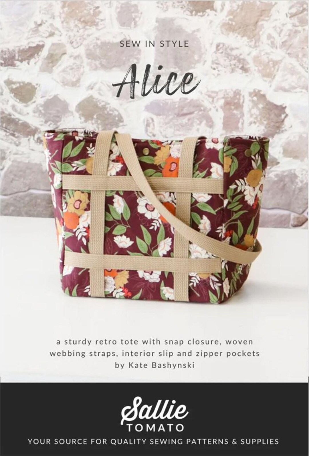 Alice Tote Sewing Pattern From Sallie Tomato BRAND NEW, Please See Item ...