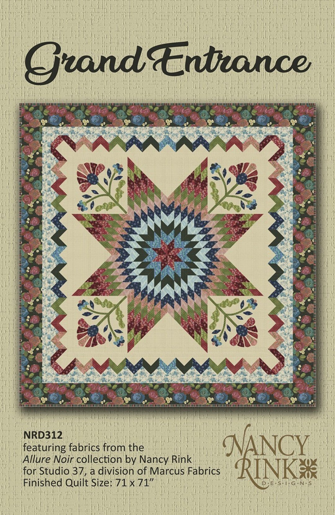 Grand Entrance Pieced Quilt Quilting Pattern From Nancy Rink Designs ...