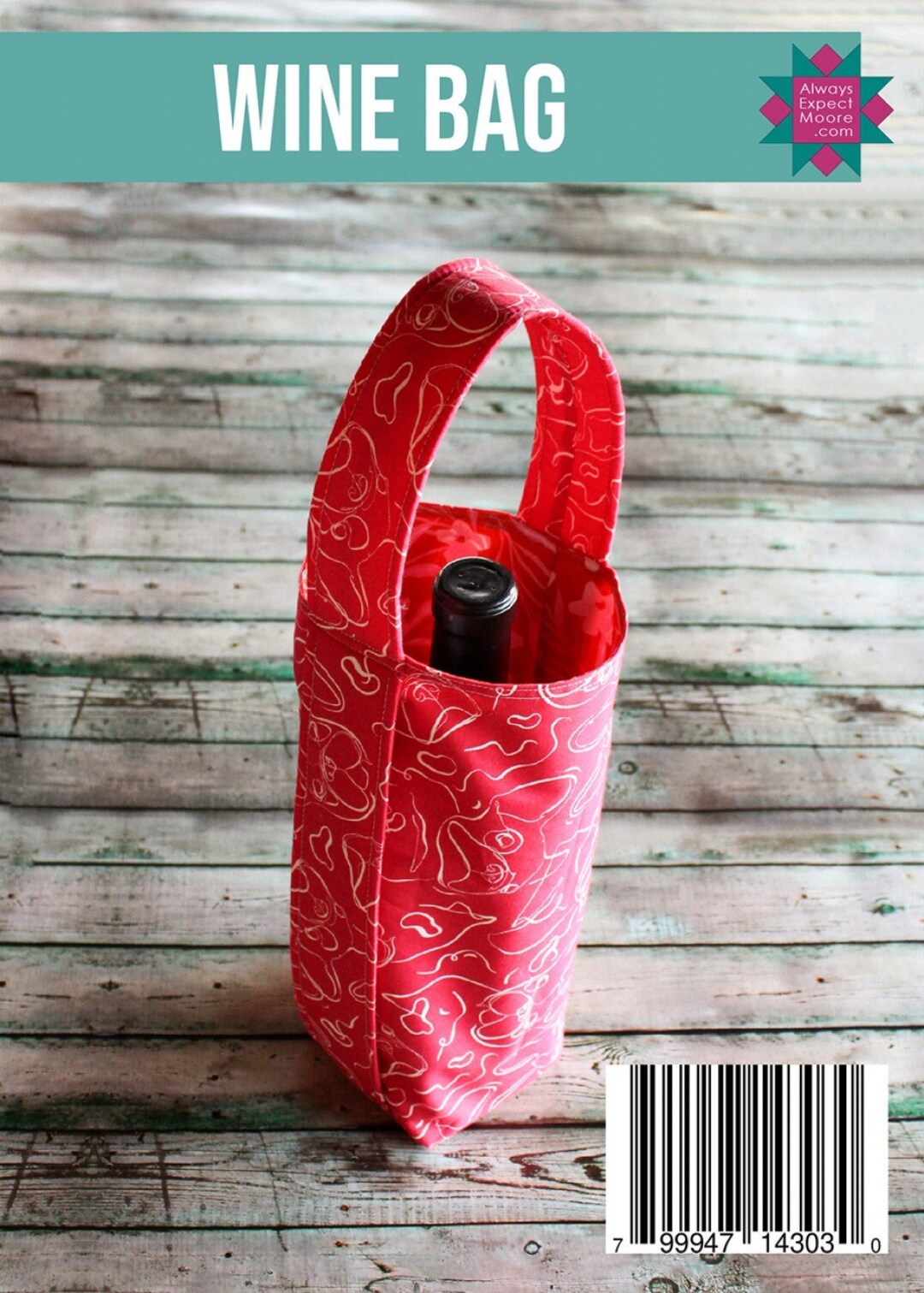 Wine Bag Postcard Sewing Pattern From Carolina Moore Patterns BRAND NEW ...