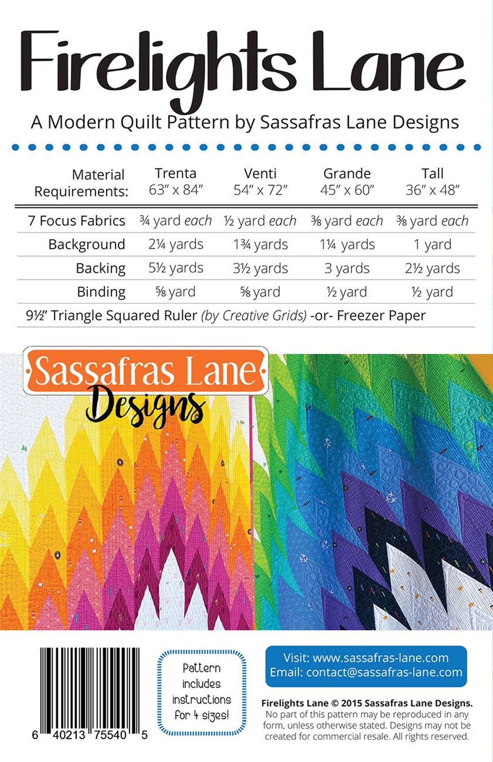 Firelights Lane Quilt Quilting Pattern by Sassafras Lane - Etsy