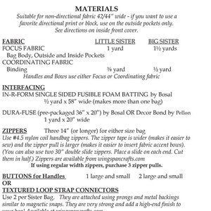 SISTER BAGS Sewing Pattern, Make Two Sizes- 1 for You & 1 for Your ...
