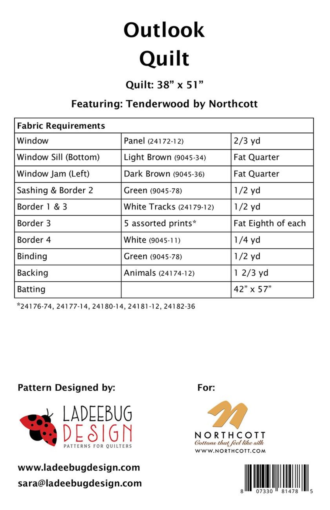 Outlook Quilt Quilting Pattern, From Ladeebug Designs BRAND NEW, Please ...