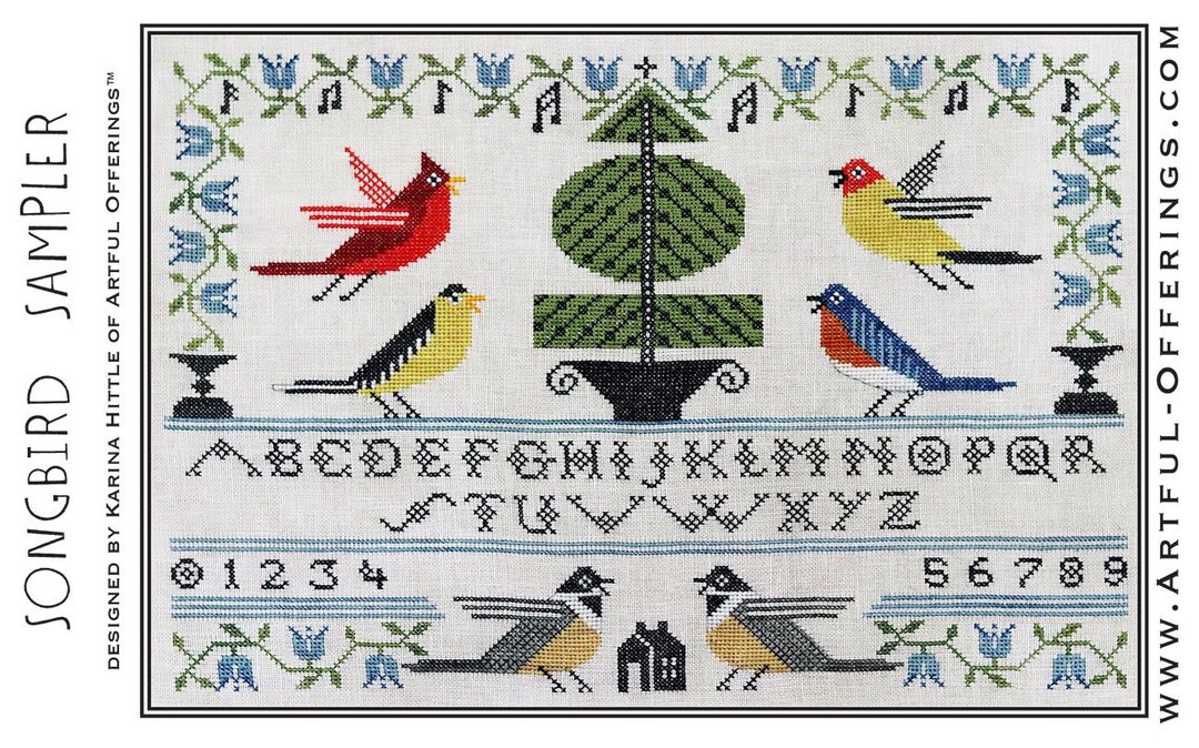 Songbird Sampler Cross Stitch Pattern, From Artful Offerings BRAND NEW ...