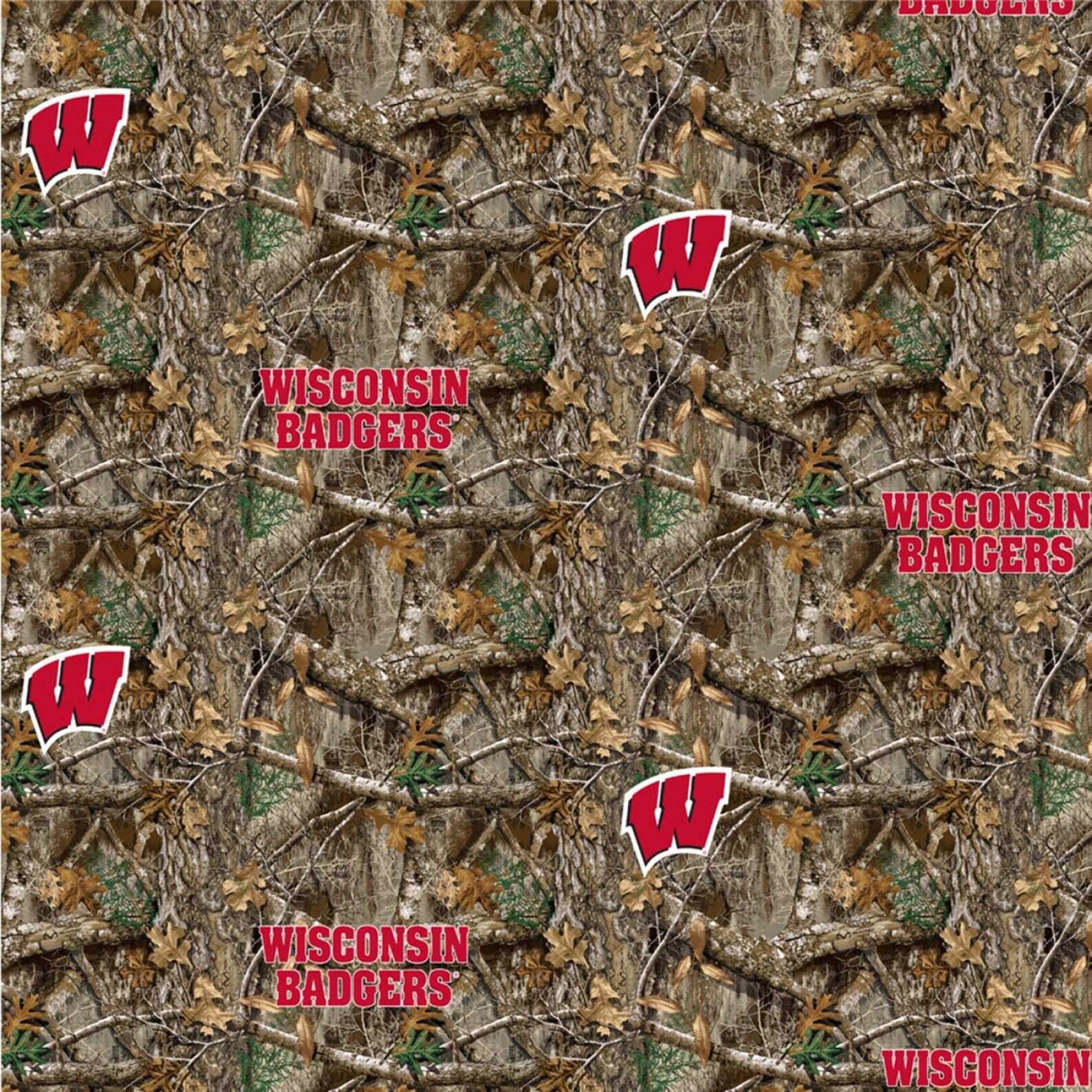 The University of Wisconsin Badgers Realtree Camouflage Allover Cotton ...