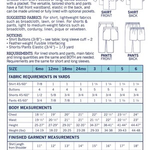 Robert Shirt, Shorts and Pants Sizes 6mo-6, Sewing Pattern From ...