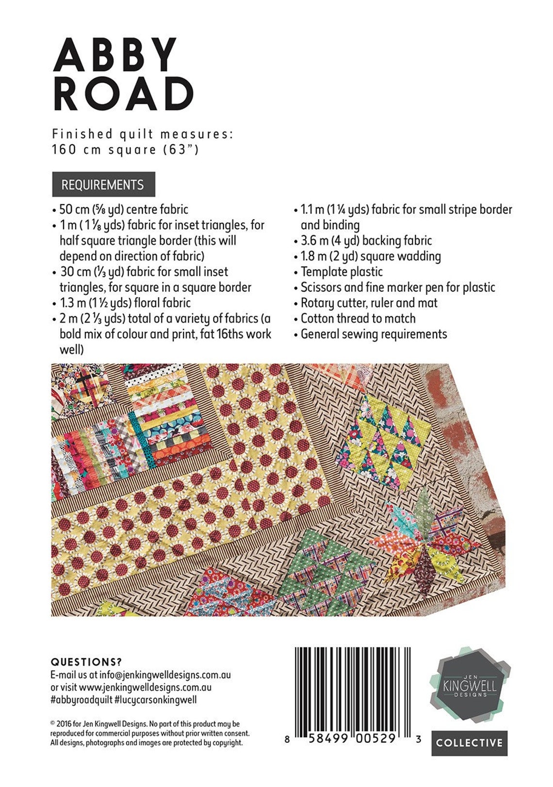 Abby Road Quilt Quilting Pattern From Jen Kingwell Designs, Please See ...