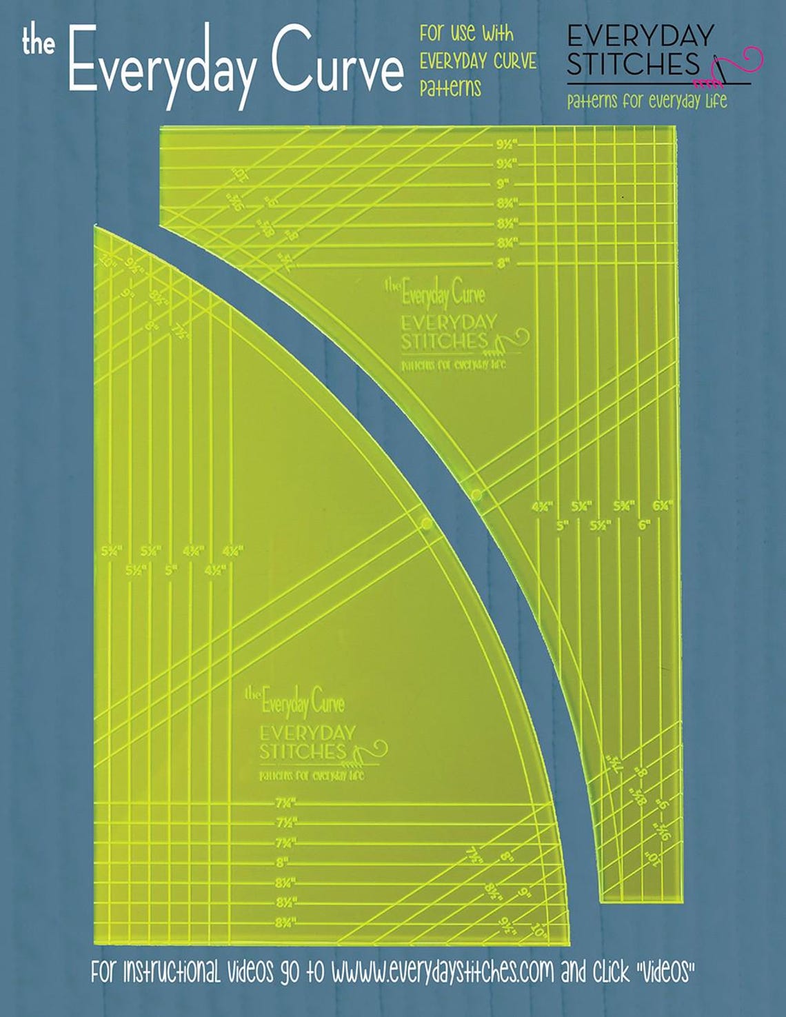 The Everyday Curve Acrylic Template Ruler Set, From Everyday Stitches ...