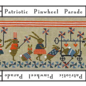 Patriotic Pinwheel Parade Cross Stitch Pattern, From Artful Offerings ...
