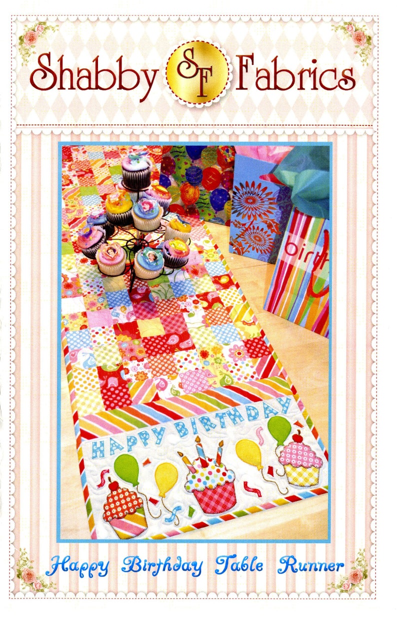 Happy Birthday Table Runner Quilting and Sewing Pattern From - Etsy