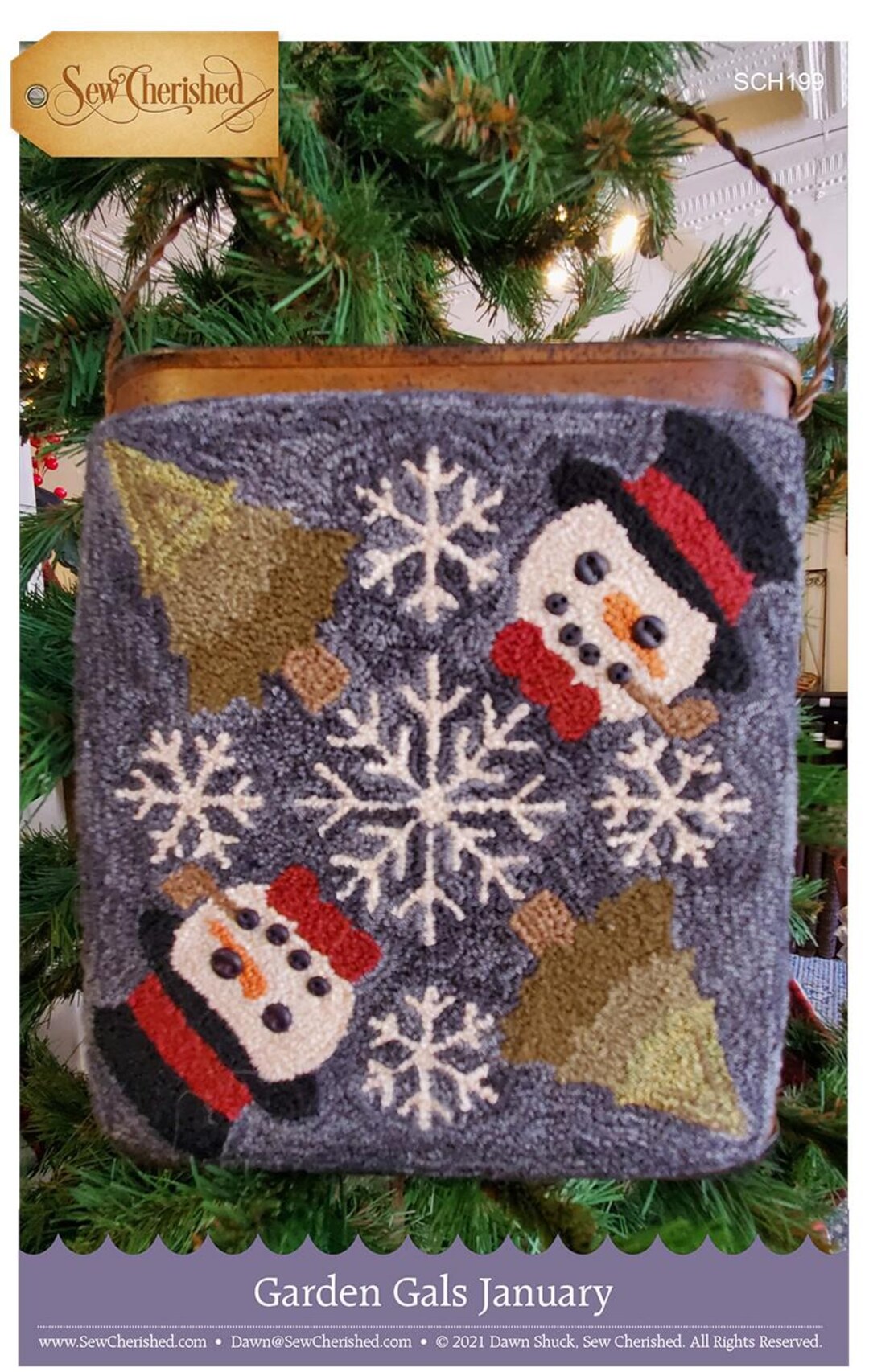 Garden Gals January Punch Needle Pattern From Sew Cherished Designs ...