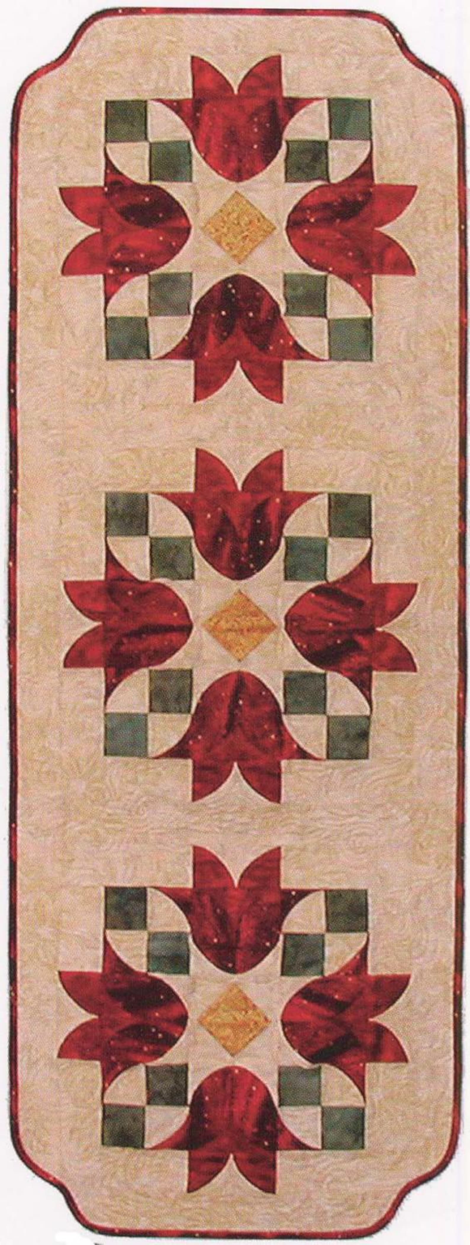 Tulip Bells Table Runner Quilt Quilting Pattern From Southwind Designs ...