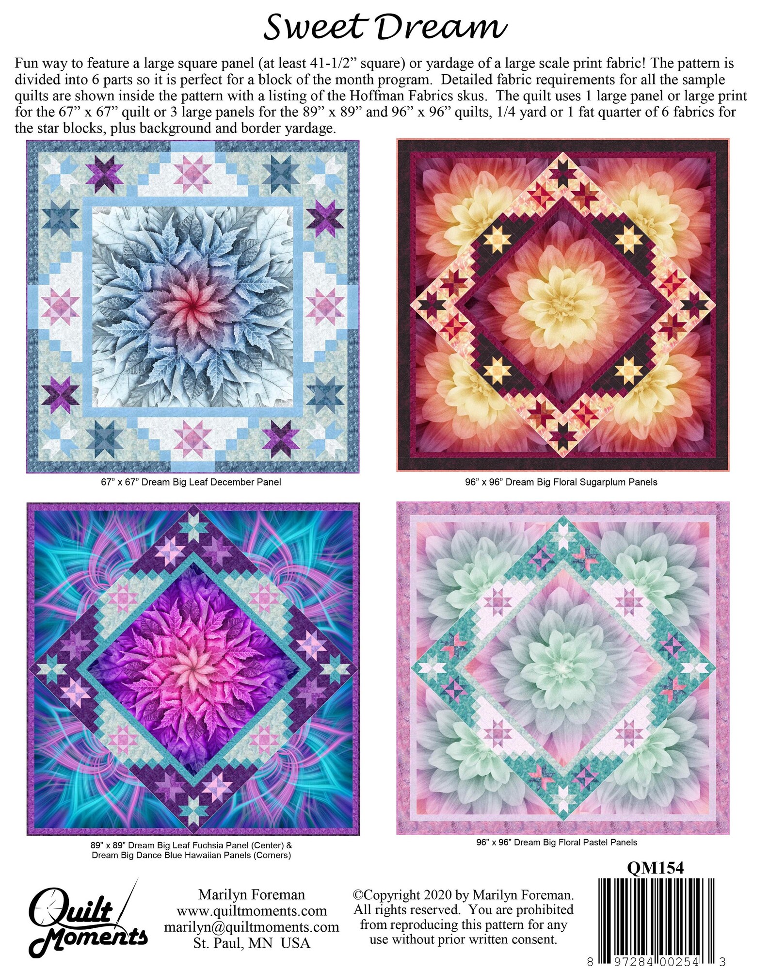 Sweet Dream Quilt Quilting Pattern From Quilt Moments BRAND | Etsy