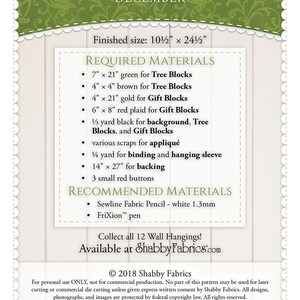 A Year in Words Wall Hanging Christmas December Quilting Pattern From ...