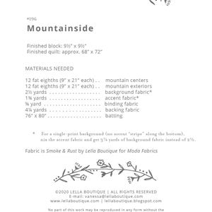 Mountainside Quilt Quilting Pattern, From Lella Boutique Patterns, Please See Description and ...