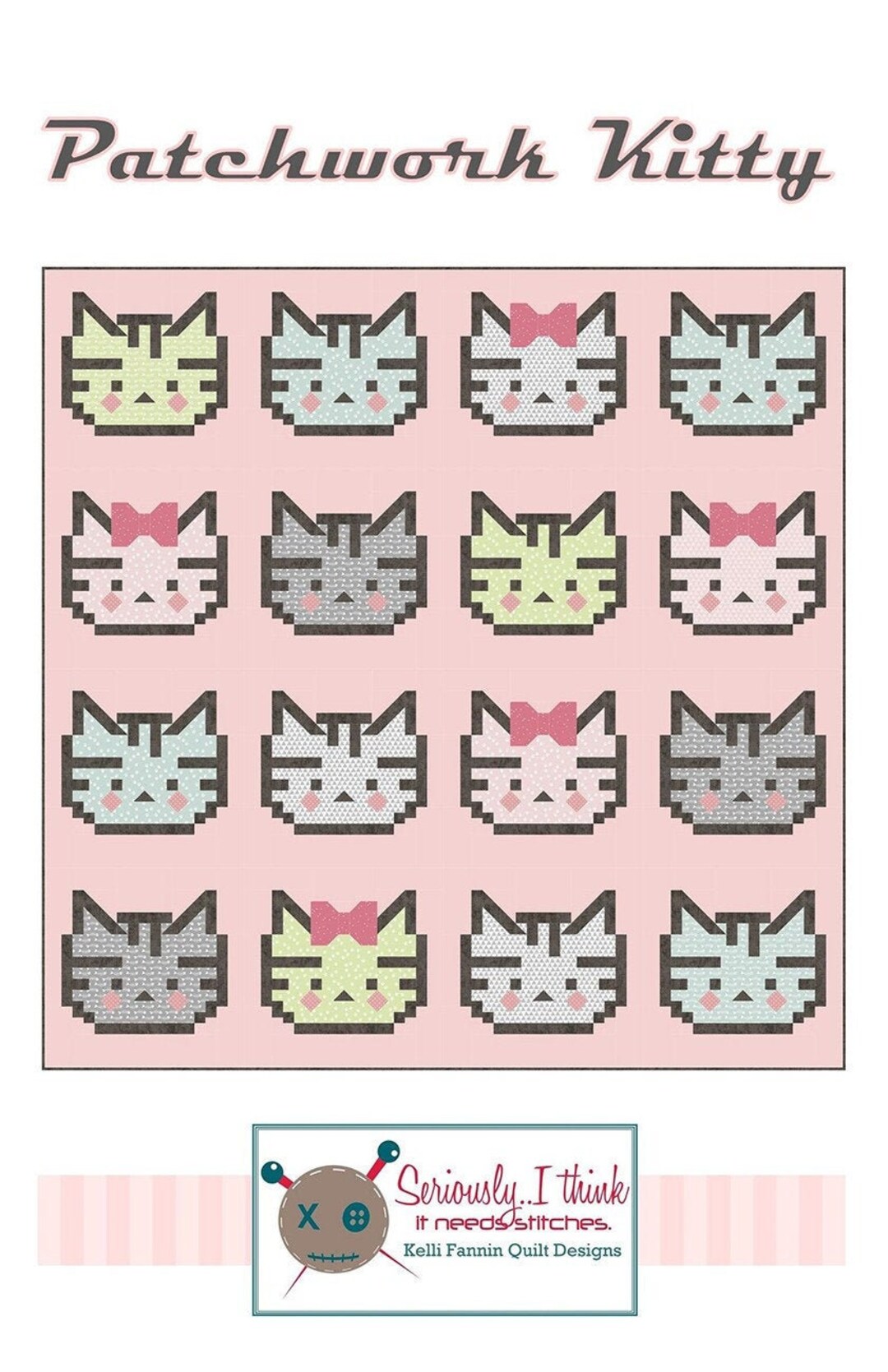 Patchwork Kitty Cat Quilt Pattern, From Kelli Fannin Quilt Designs NEW ...