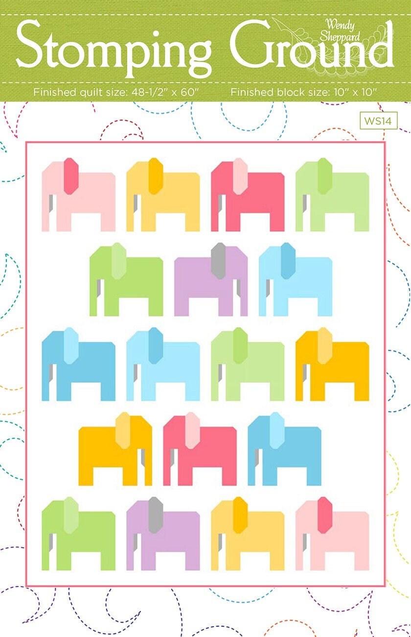 Stomping Ground Elephant Quilt Quilting Pattern, From Wendy Sheppard ...