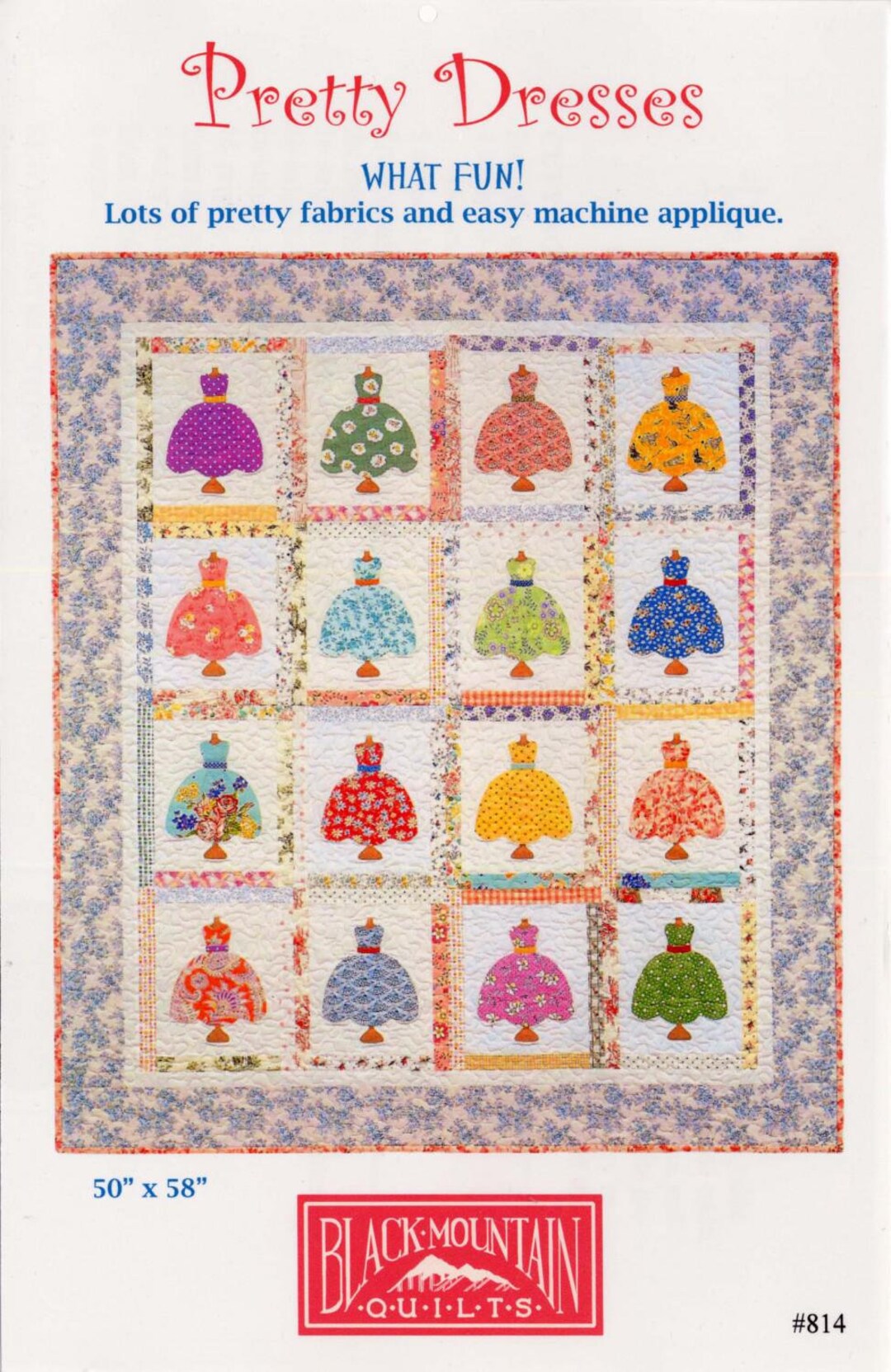 Pretty Dresses Quilt Quilting Pattern, From Black Mountain Needle Works ...