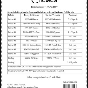 Chelsea Quilt Quilting Pattern From Whirligig Designs BRAND NEW, Please ...