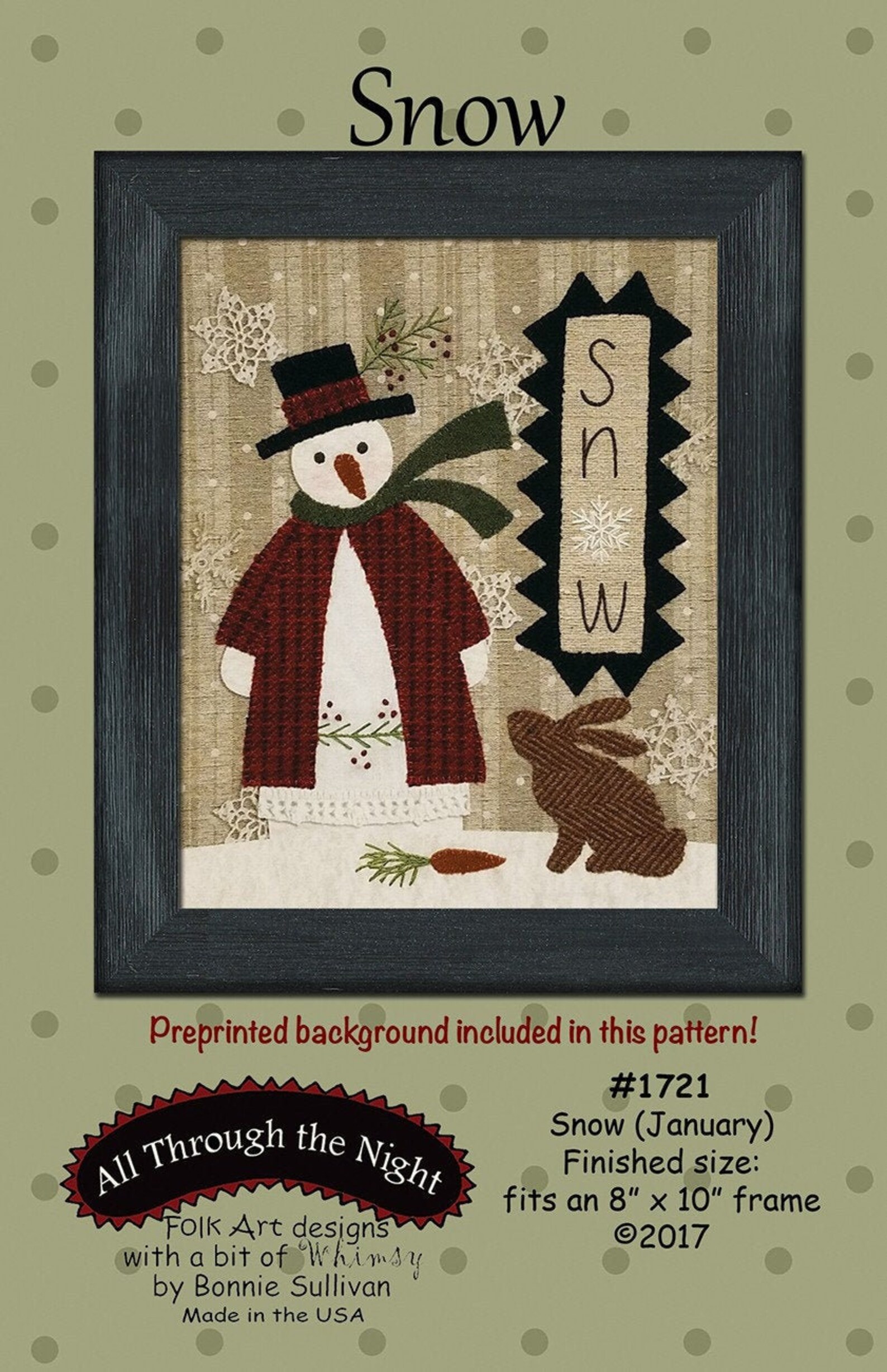 January Snow Sewing and Embroidery Pattern From All Through the Night ...