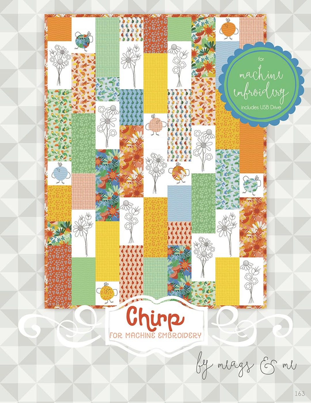 USB Chirp Quilt Quilting and Embroidery Pattern From Meags and Me BRAND ...