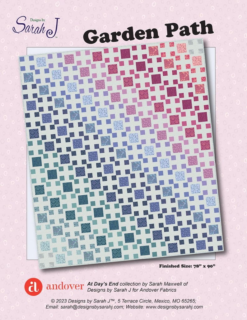 Garden Path Quilt Quilting Pattern, From Designs by Sarah J BRAND NEW ...
