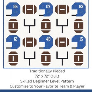 Team Football Quilt Quilting Pattern, From Easy Piecy Quilts BRAND NEW ...