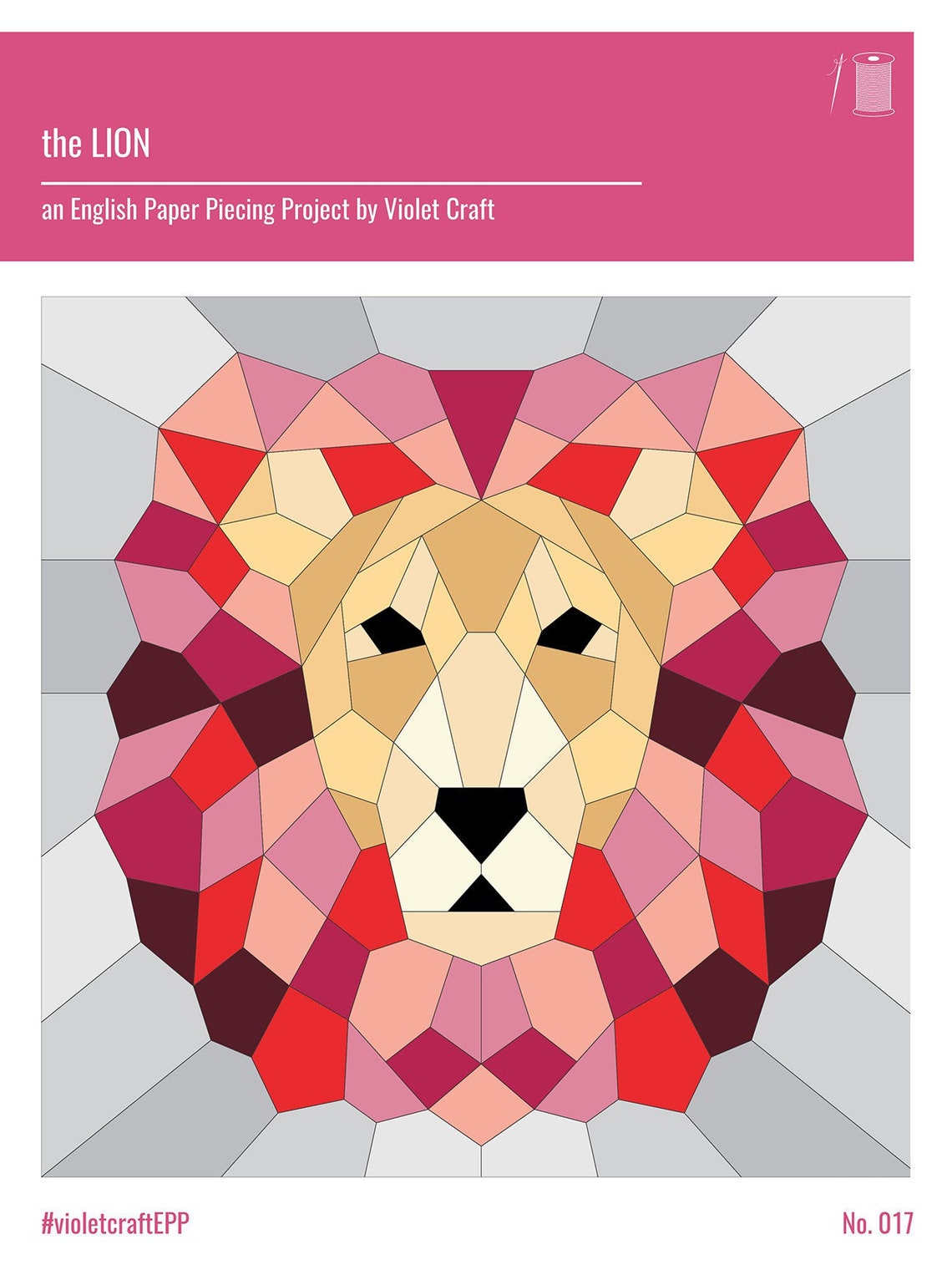 The Lion an English Paper Piecing Quilting Pattern, From Violet Craft ...