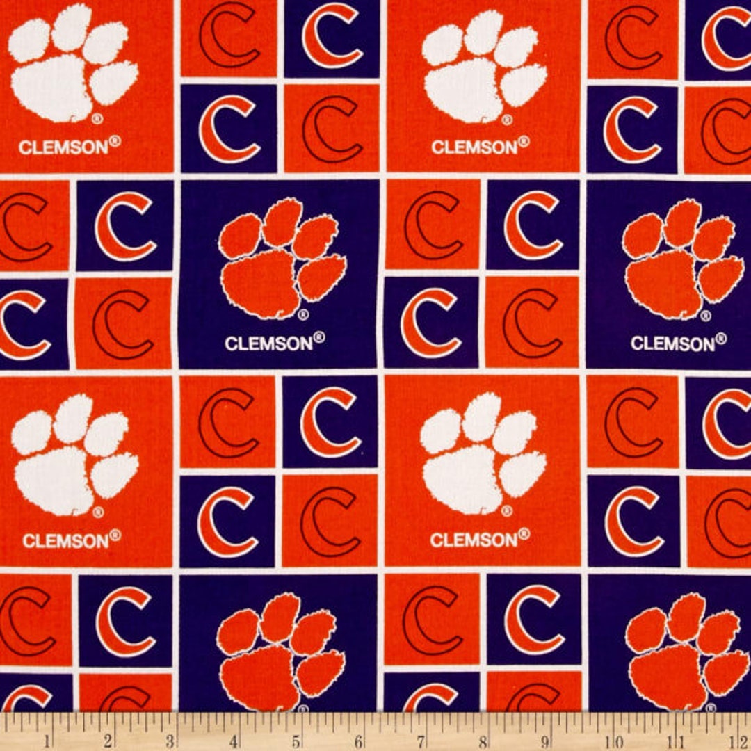 NCAA University of Clemson Tigers Patchwork Cotton Fabric Priced by the ...