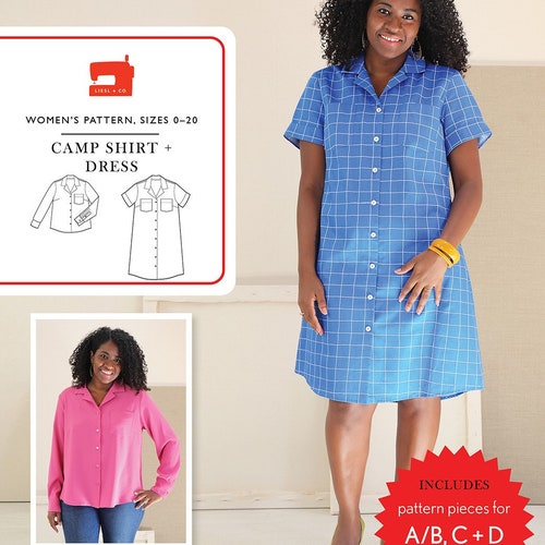 Camp Shirt Dress Sewing Pattern Sizes 0 to 20 From Liesl - Etsy