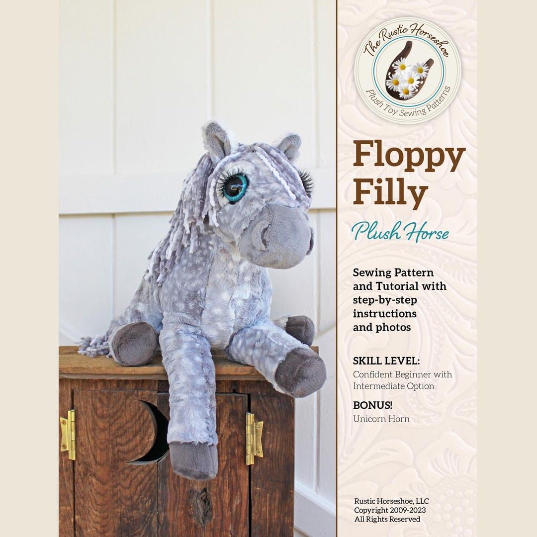 Floppy Filly Plush Horse Doll Toy Sewing Pattern, From Rustic Horseshoe ...