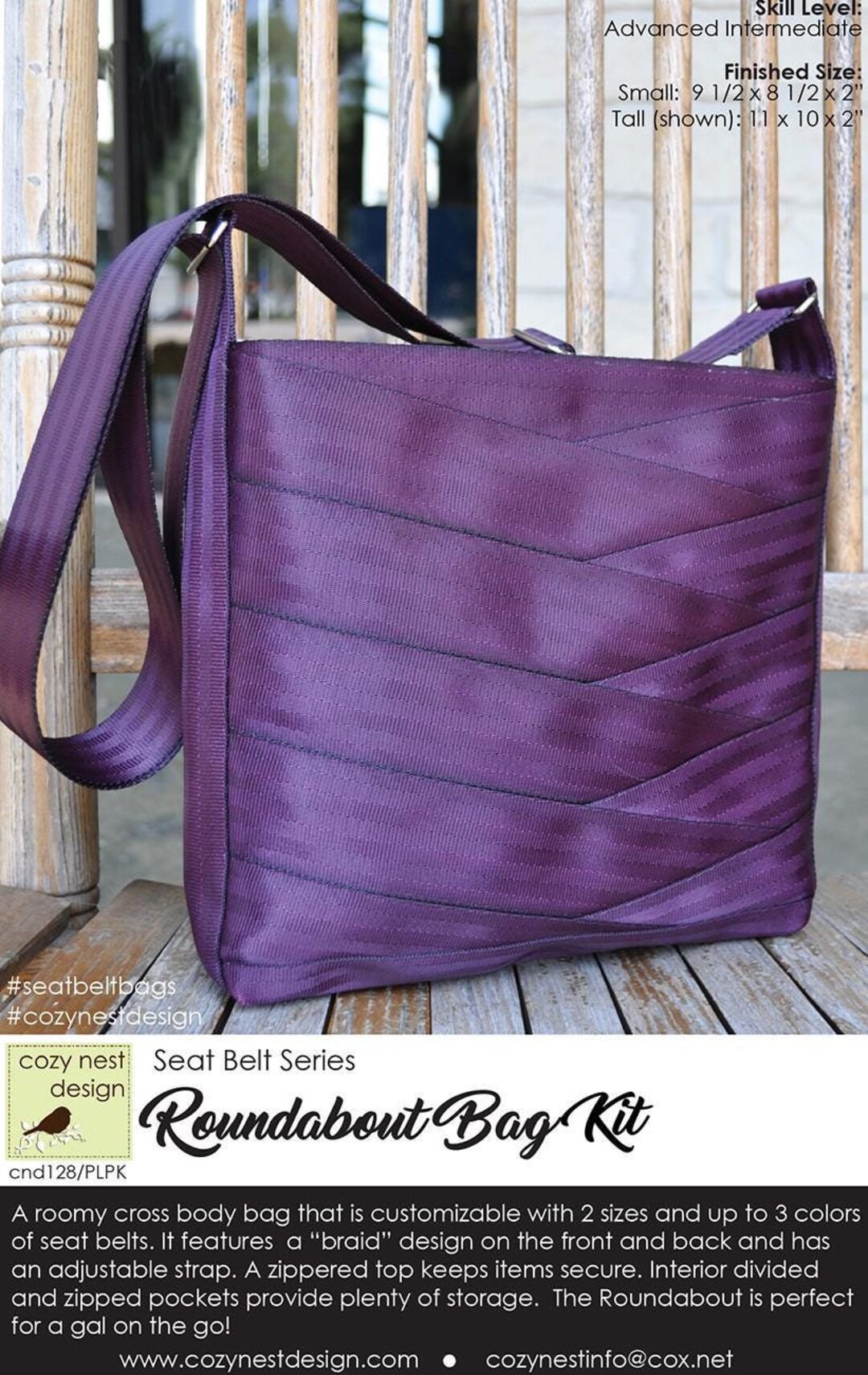 Roundabout Seat Belt Bag Kit Sewing Pattern From Cozy Nest Designs ...
