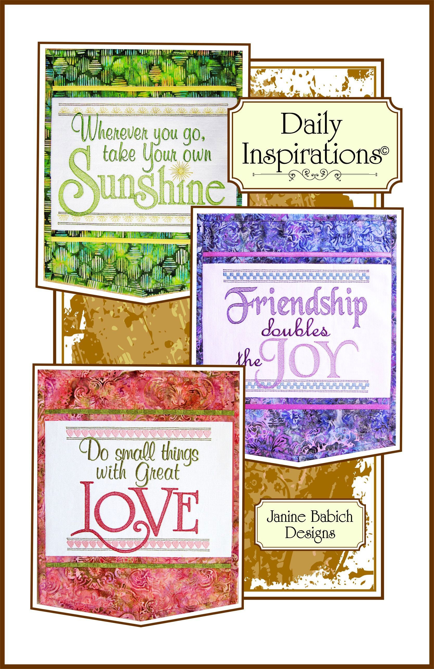 Daily Inspirations Wall Hangings Machine Embroidery Pattern, From ...