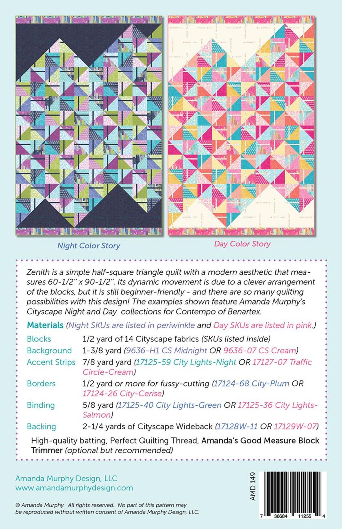 Zenith Quilt Quilting Pattern, From Amanda Murphy Design LLC BRAND NEW ...