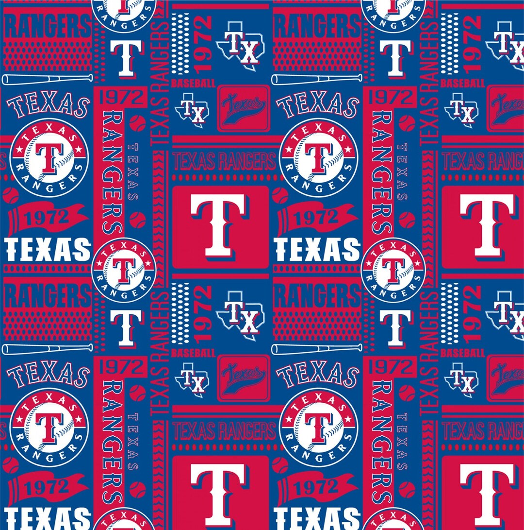 NEW MLB Texas Rangers All Over Woven Cotton Fabric, Any Length Priced ...