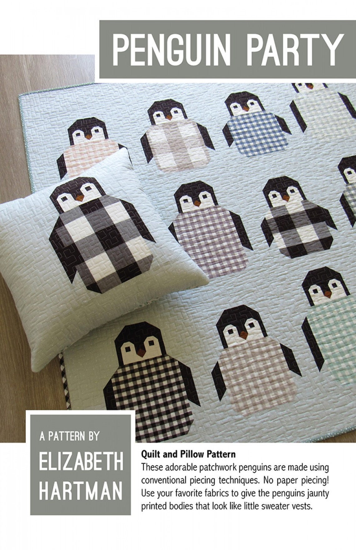 Penguin Party Patchwork Quilt Quilting Pattern, From Elizabeth Hartman ...