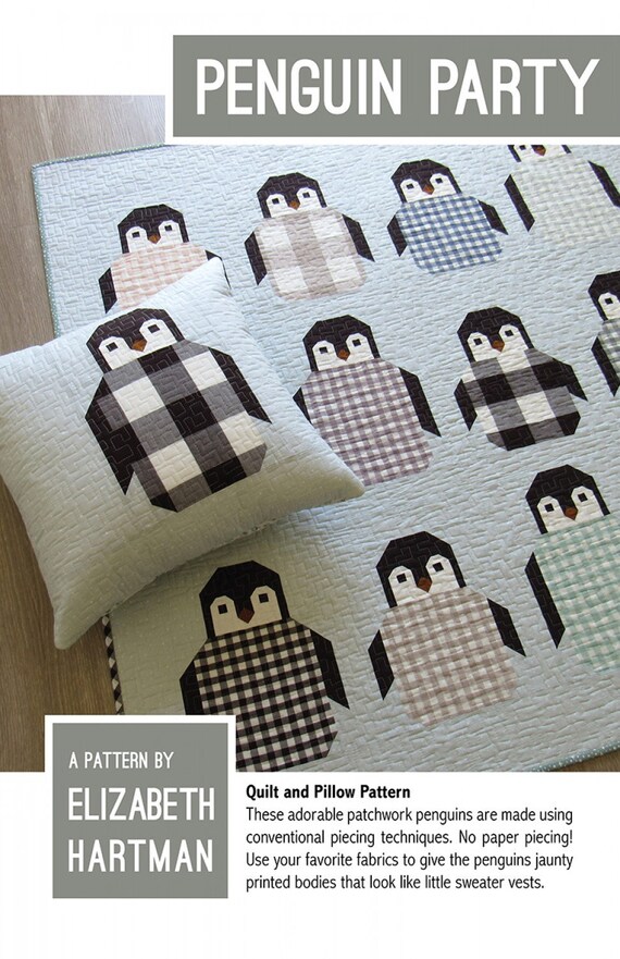 Penguin Party Patchwork Quilt Quilting Pattern From Elizabeth | Etsy