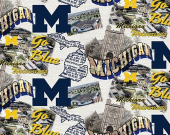 Michigan Wolverines Fabric | Etsy