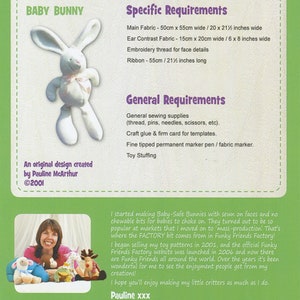 Baby Bunny Plush Toy Sewing Pattern From Funky Friends Factory NEW ...