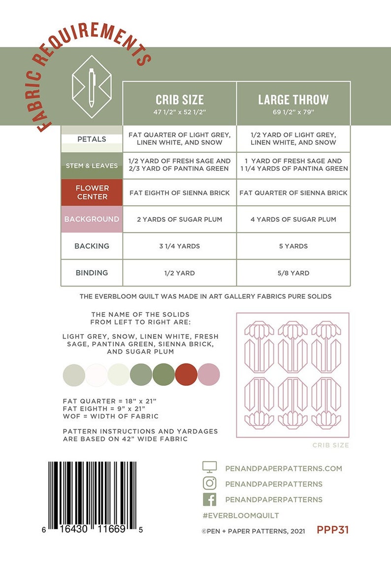 Everbloom Quilt Quilting Pattern From Pen and Paper Patterns - Etsy