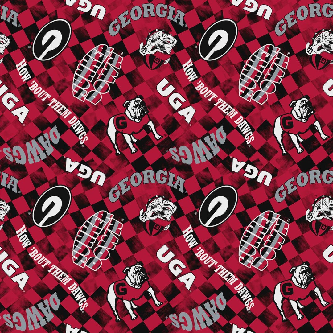 NCAA University of Georgia Bulldogs CANVAS Duck Cloth Fabric, Priced by ...