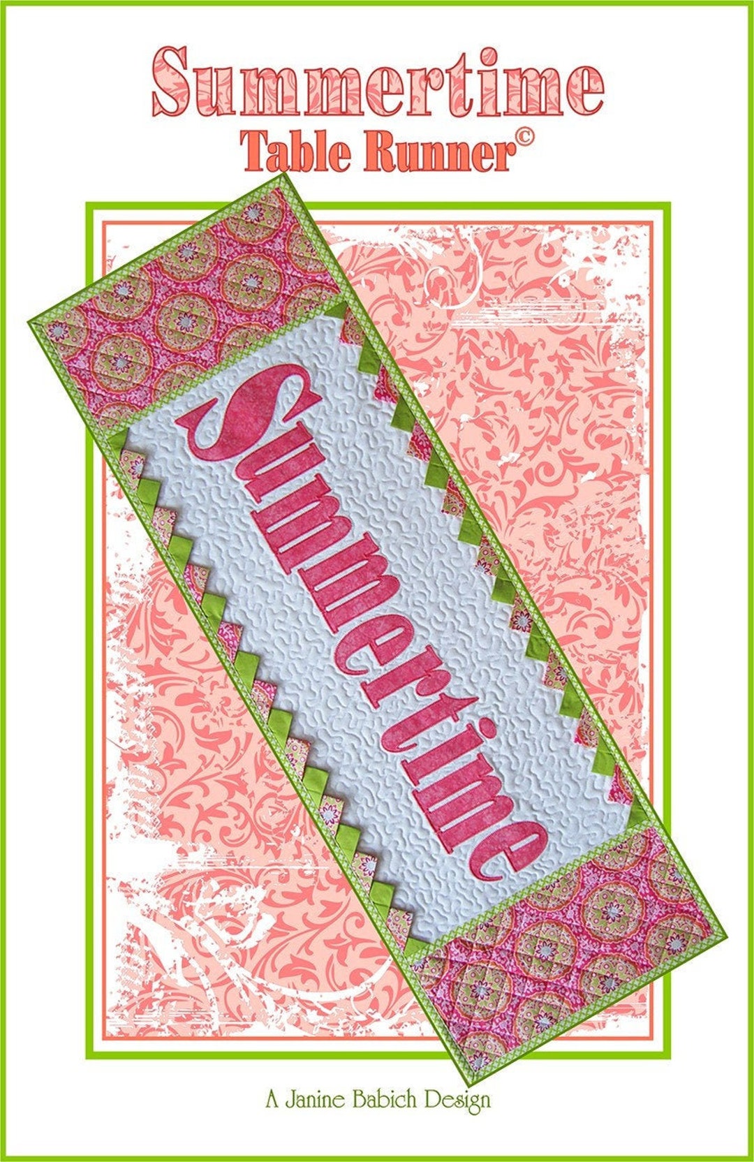 Summertime Table Runner Machine Embroidery CD, From Janine Babich ...